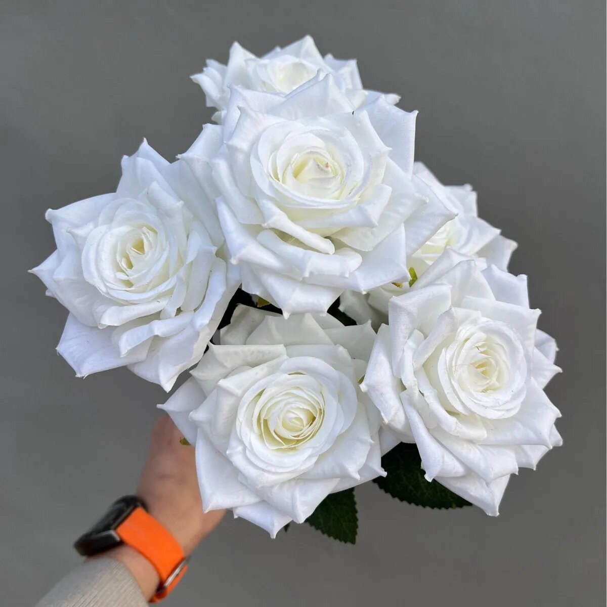 Белые искусственные розы из шелка, 7 штук, Цвет: 2