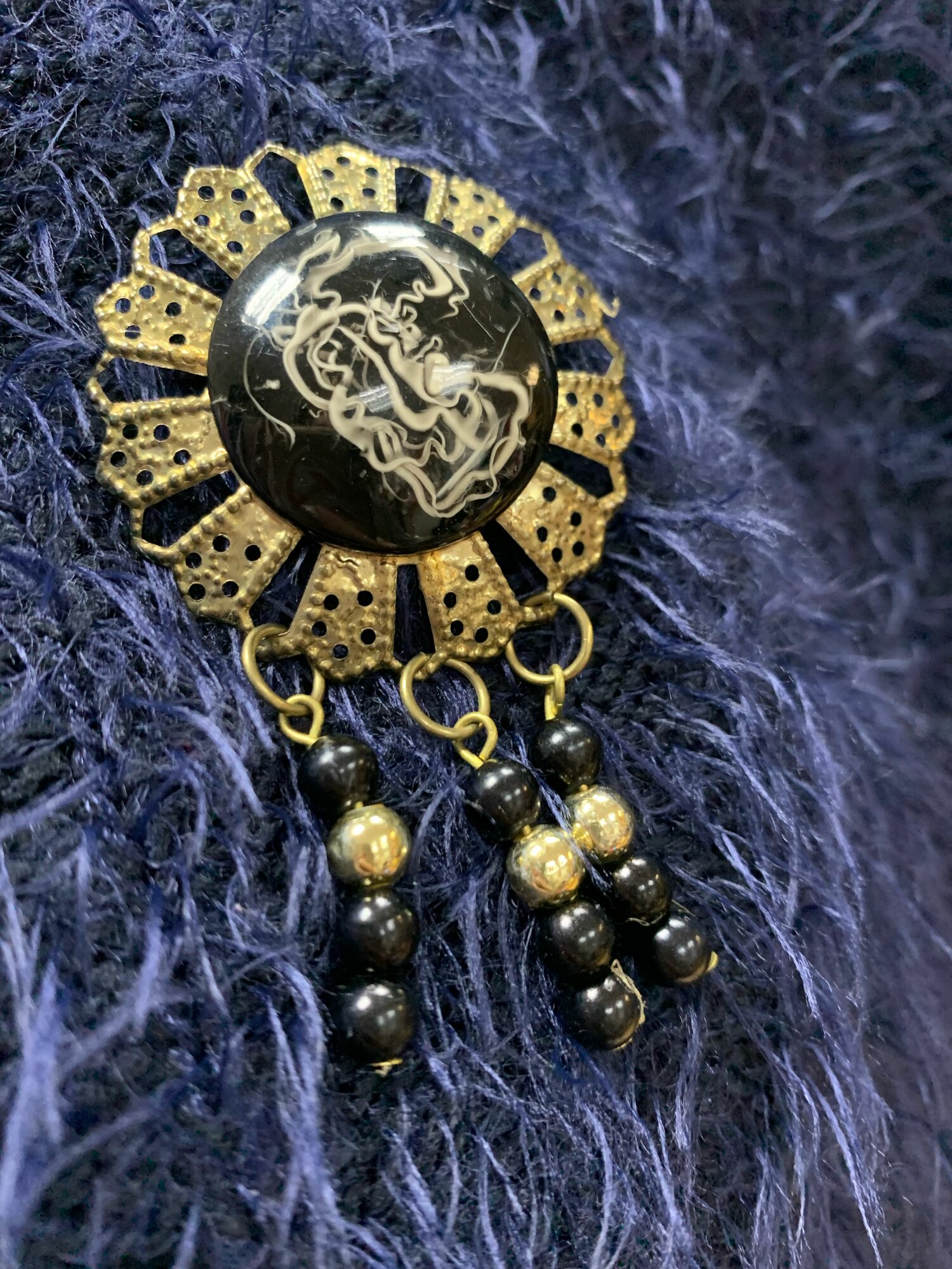 Винтажная брошь с подвесками (1980-е годы СССР)