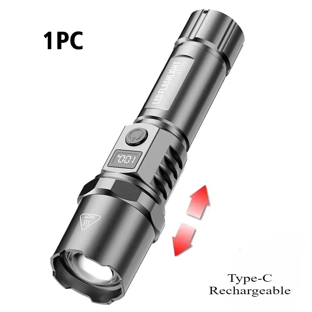 Тактический фонарик ABS пластик белый/теплый свет 1PC