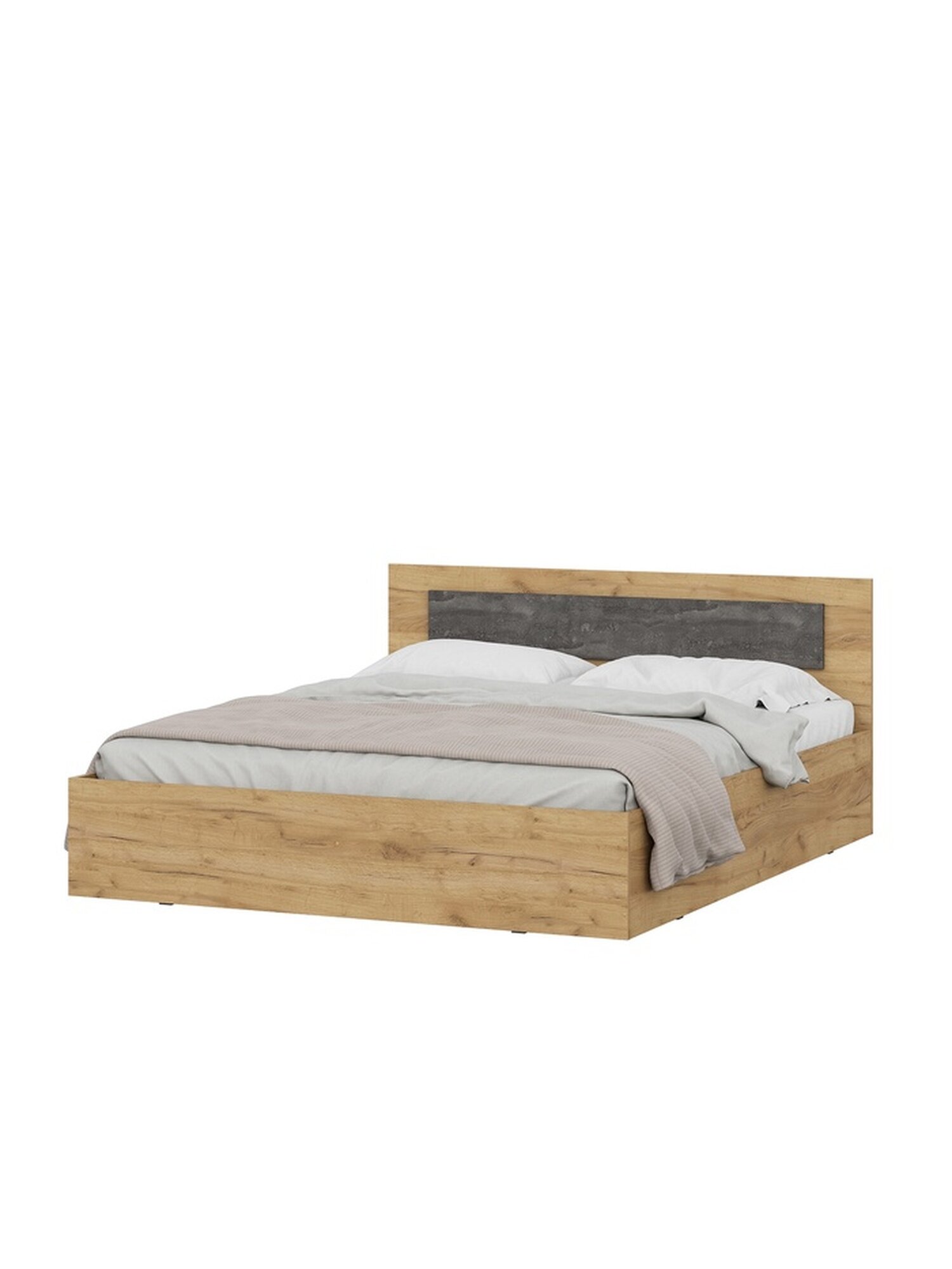 Кровать двуспальная с основанием МСП 1600, 1634х2032х784, Дуб золотой/Камень 10917017