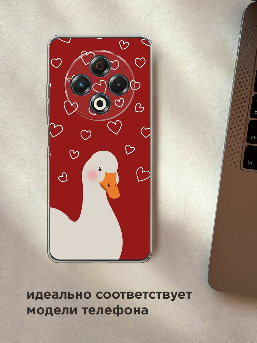 Чехол на Tecno Spark 30 / Текно Спарк 30 с принтом "Влюблённый гусь 1 - 14 февраля" — фото 1