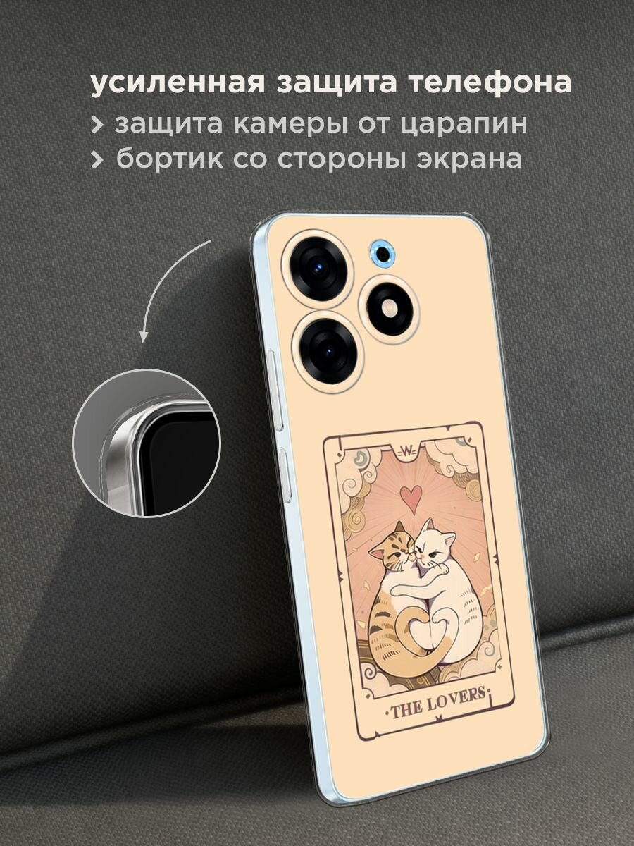 Чехол на Tecno Spark 10 Pro / Текно Спарк 10 Про с принтом "The lovers cats 1 - 14 февраля" — фото 1