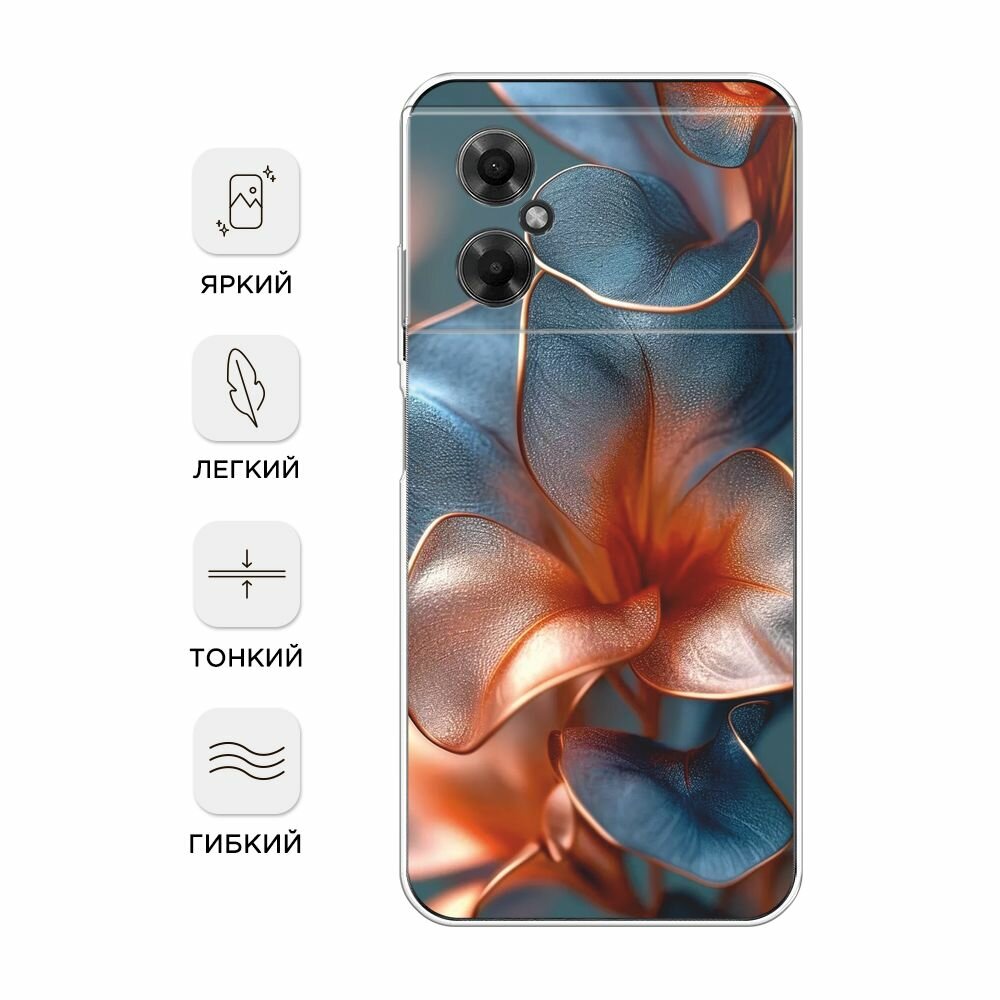 Чехол на Xiaomi Poco M4 5G / Сяоми Поко M4 5G с принтом "Жемчужные цветы" — фото 1