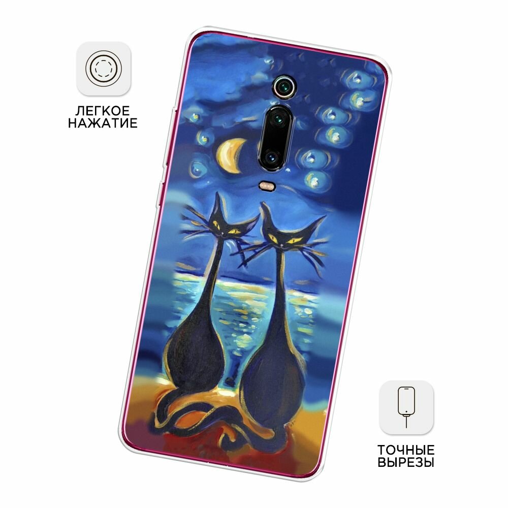 Чехол на Xiaomi Redmi K20/K20 Pro/Mi 9T/9T Pro / Сяоми Редми К20/K20 Pro/Mi 9T/9T Pro с принтом "Влюбленные котики 7" — фото 1