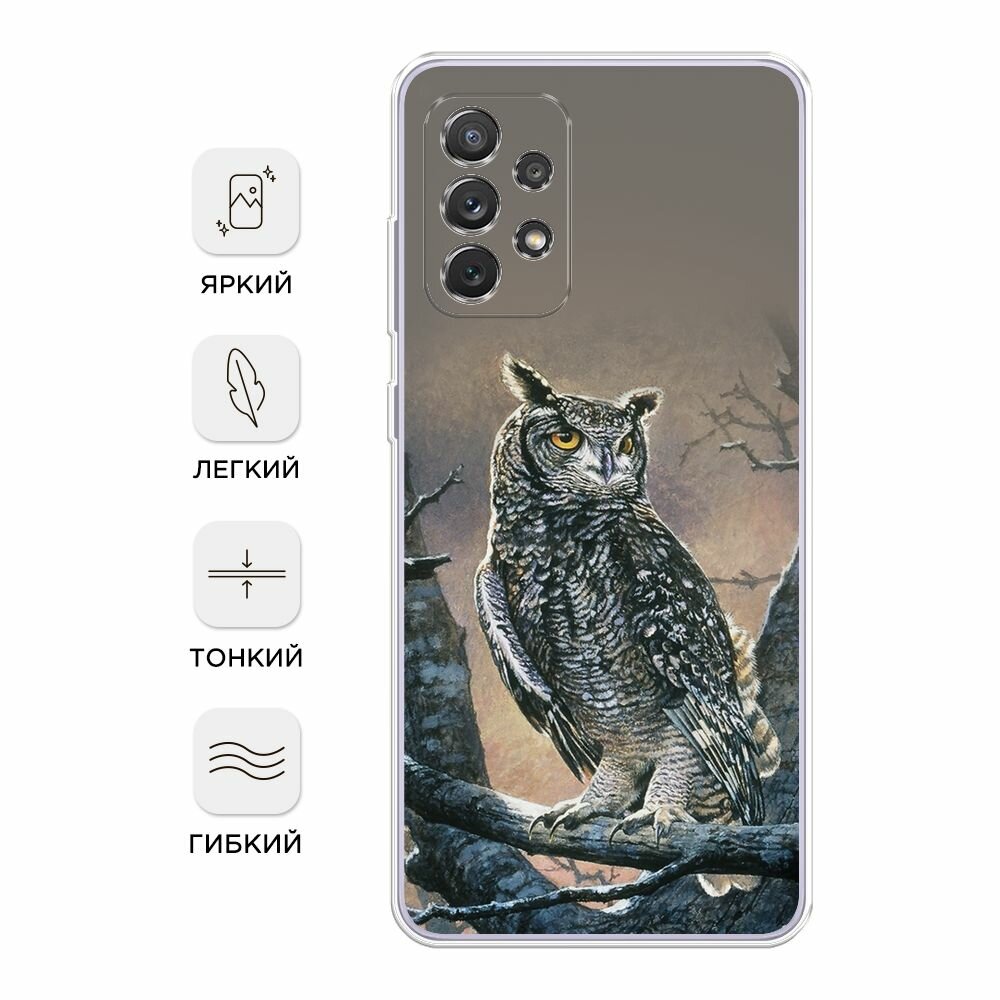 Чехол на Samsung Galaxy A73 / Самсунг Галакси А73 с принтом "Сова арт 5" — фото 1