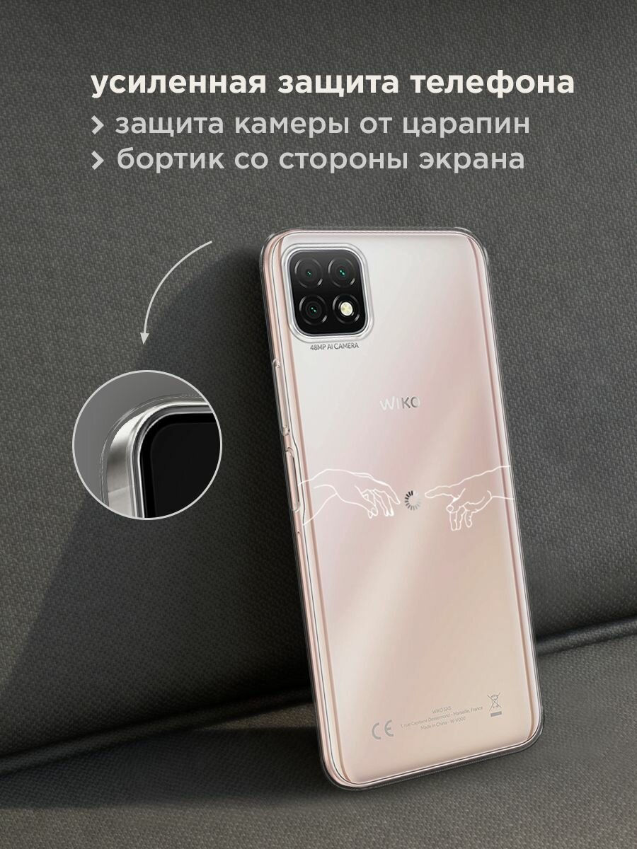 Чехол на Wiko T3 / Вико Т3 с принтом "Загрузка творения", прозрачный — фото 1