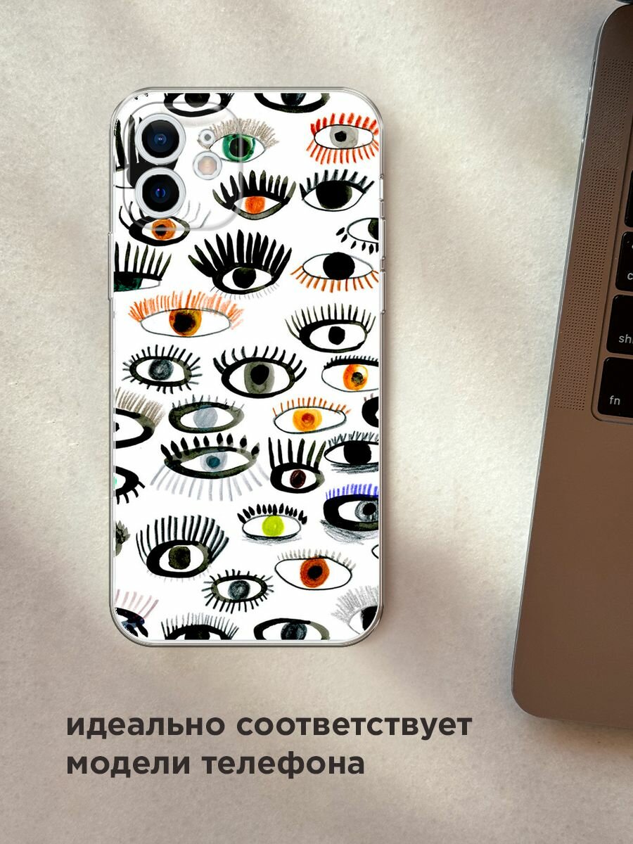 Чехол на Apple iPhone 12 mini / Айфон 12 Мини с принтом "Глаза акварель" — фото 1