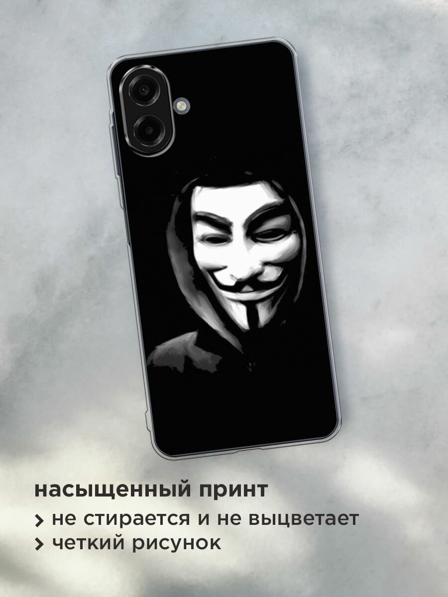 Чехол на Samsung Galaxy A07 / Самсунг А07 с принтом "Анонимус" — фото 1