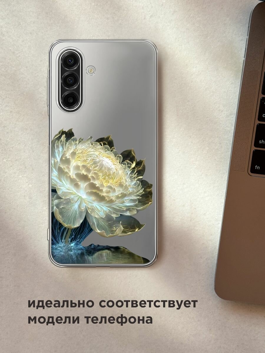 Чехол на Samsung Galaxy A17 / Самсунг А17 с принтом "Китайский лотос", прозрачный — фото 1