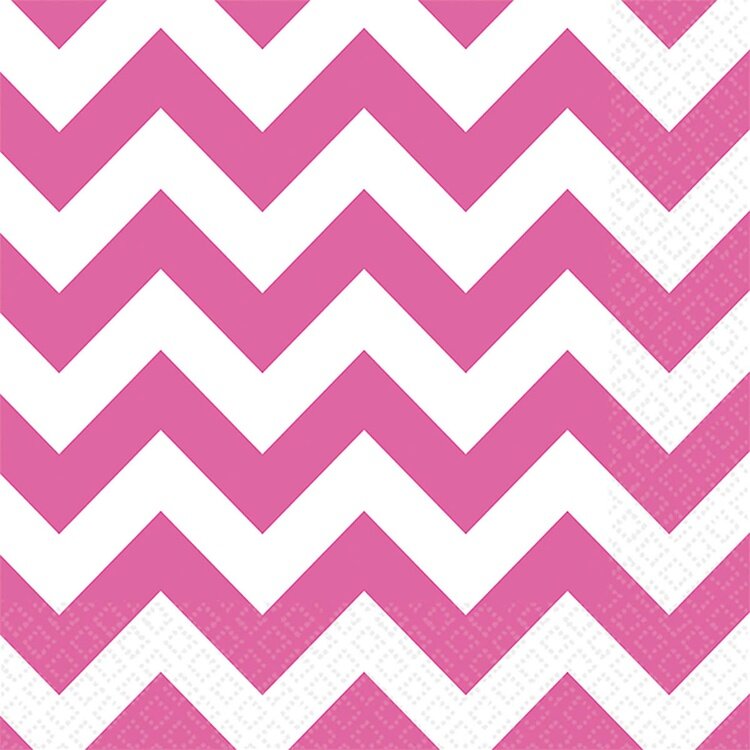 Набор бумажных салфеток Bright Pink, шеврон, сервировочные, 25х25 см, 16 шт