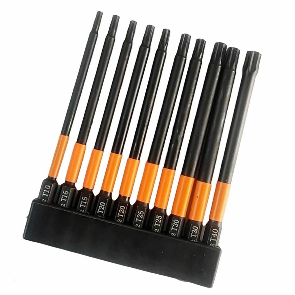 10 шт. Набор звездообразных бит длиной 100 мм или 50 мм с магнитными наконечниками из стали S2 для сборки электроники и мебели, - 100mm