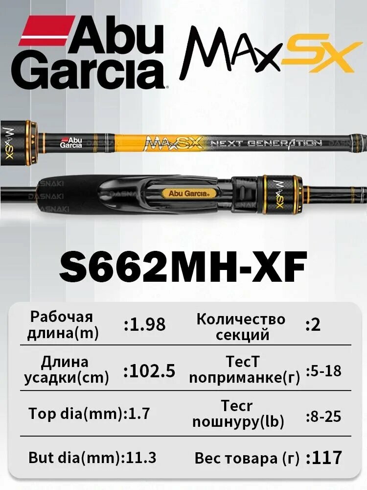 ABU GARCIA Удилище, рабочая длина: 198 см , до 18 гр