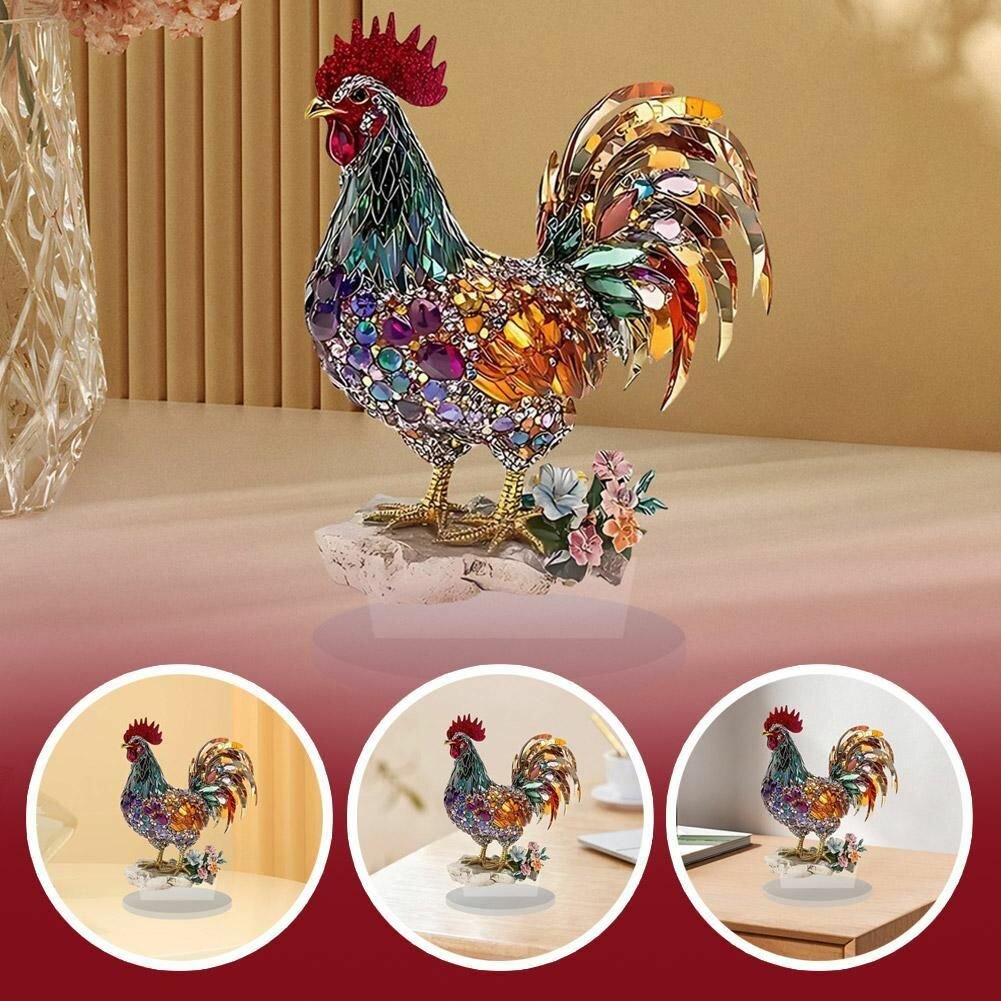 2D красочное украшение рабочего стола счастливого петуха