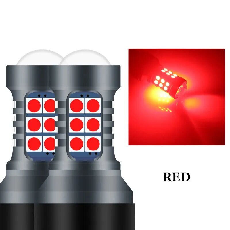 Комплект Из 2 Светодиодных Ламп T20 7440 7443 WY21W W21W Для Красный, Red, 7443 W21/5W T20