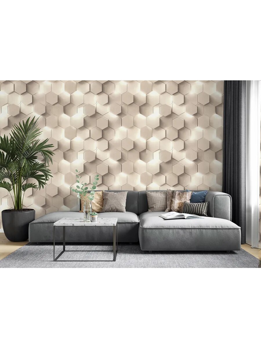 Обои Kof Brands, флизелиновые, водостойкие, 3D эффект, ширина 1,06 м, длина 10,05 м