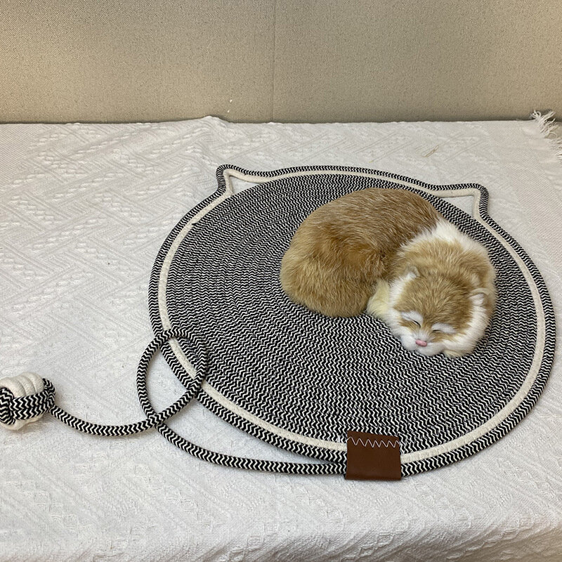 Коврик-когтеточка с мячиком из хлопковой верёвки).42cm