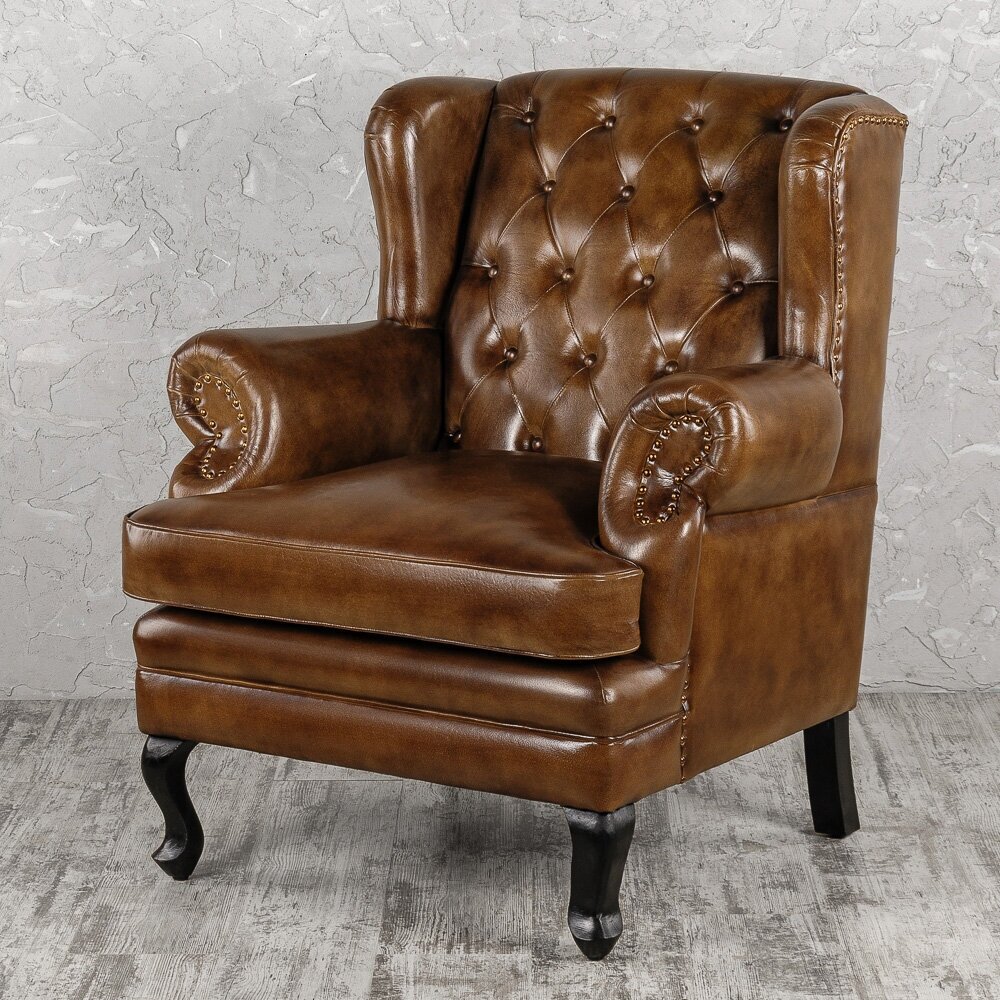 Кресло, натуральная кожа буйвола, "Ричмонд", Decor of Today, механизм нераскладной, 80 х 75 х 100 (габариты)