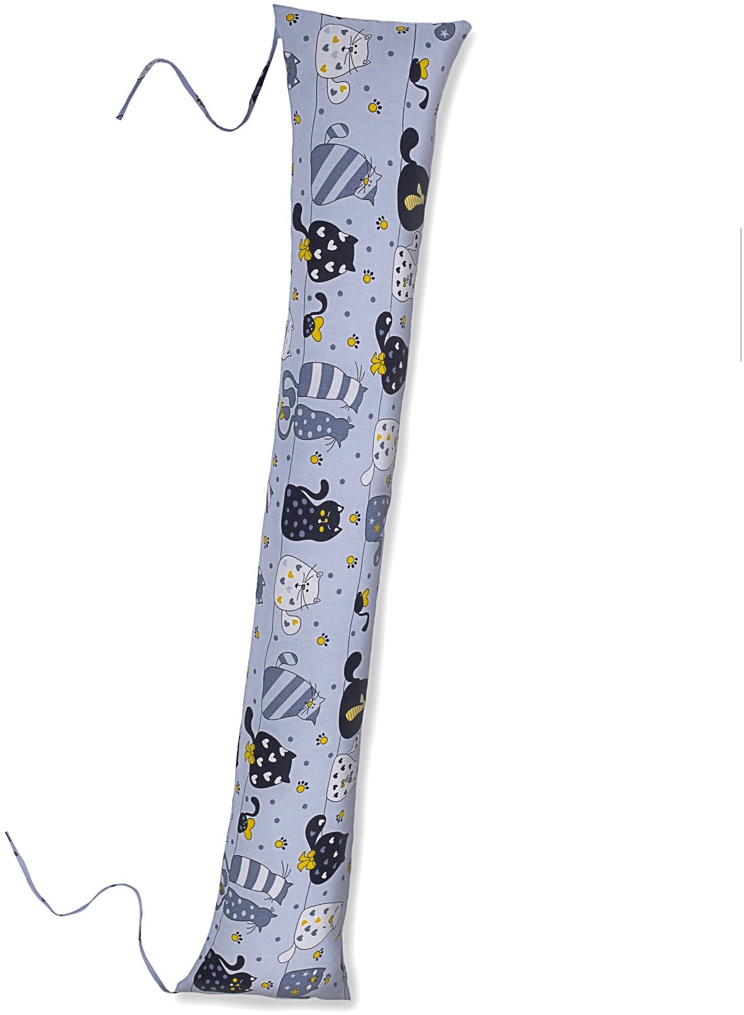 Body Pillow Подушка для беременных I-формы 145х25 см со съёмной наволочкой "Коты на сером"