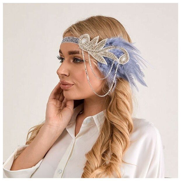 Повязка с пером в стиле Чикаго Swan silver