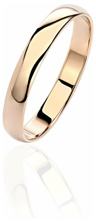 Кольцо обручальное, красное золото, 585 проба