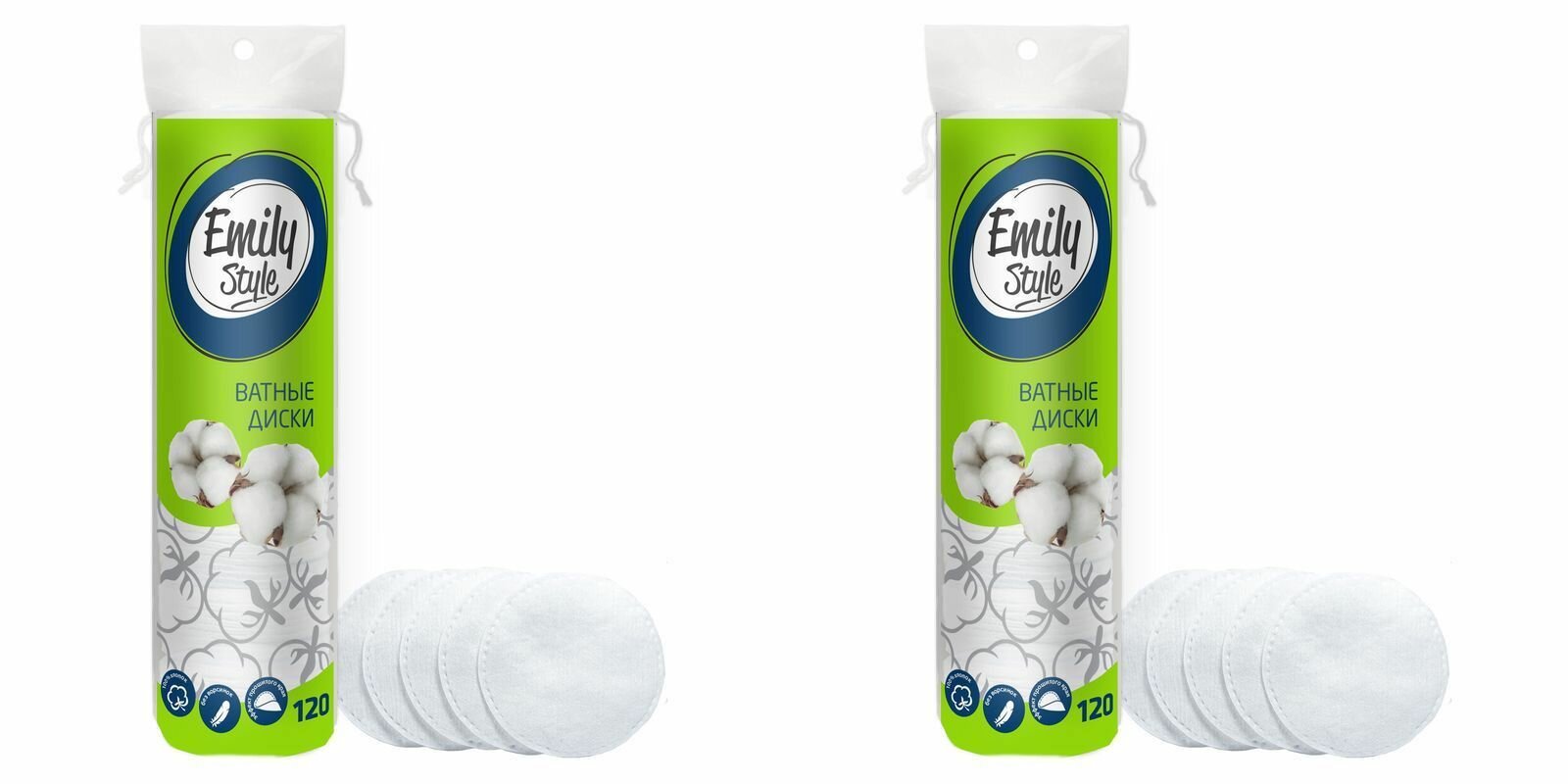 Emily Style ватные диски, 120шт, 2 шт
