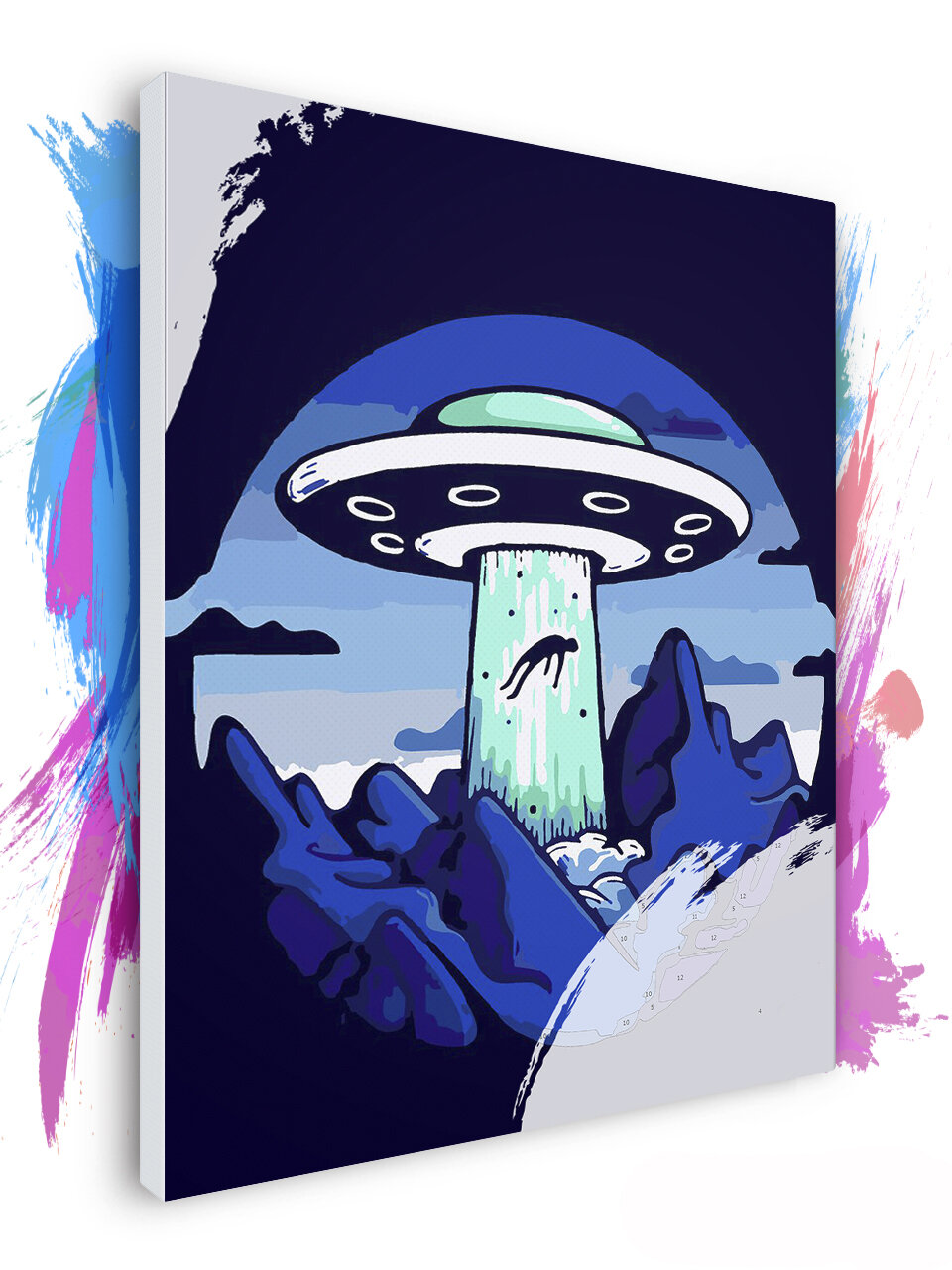 Картина по номерам на холсте Похищение НЛО, 30 х 40 см