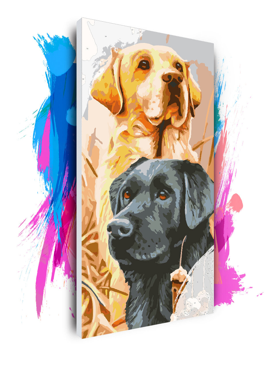 Картина по номерам на холсте Лабрадоры, 30 х 60 см