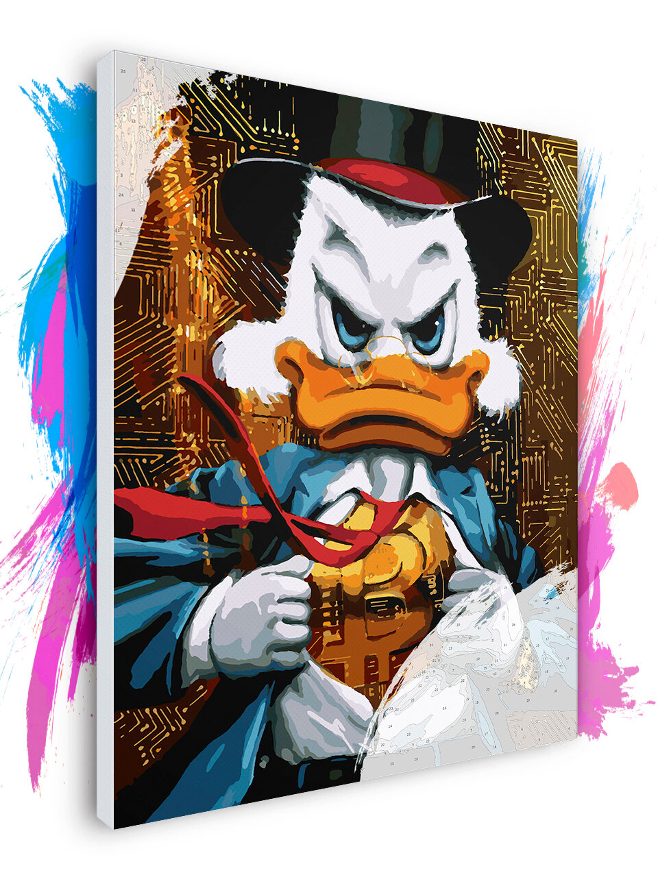 Картина по номерам на холсте Скрудж Макдак с биткоином, 50 х 60 см