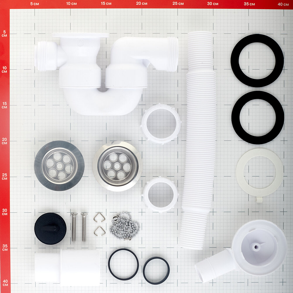 Сифон для ванны McAlpine 1 1/2х40 мм с выпуском d70 мм с соединением 40/50 мм MRB1-EX