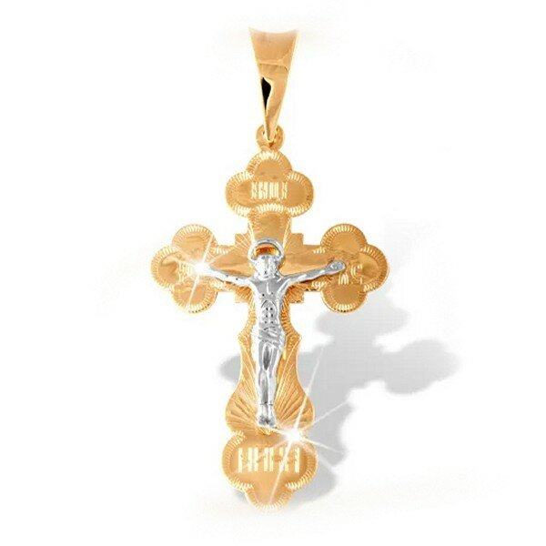 Крестик, красное золото, 585 проба