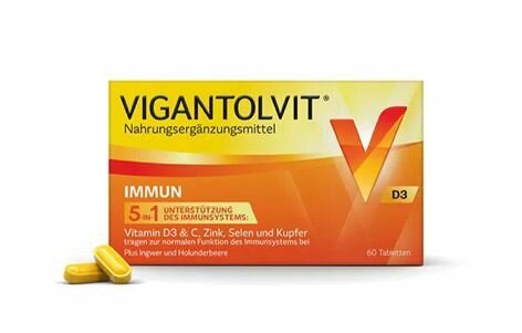 Витаминный комплекс VIGANTOLVIT "IMMUN 5 в 1", для иммунитета, 60 таблеток, Германия