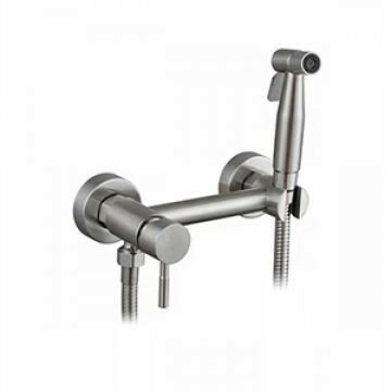 Смеситель VIKO V-4958 настенный под биде d25 с гигиеническим душем (латунь) Silver