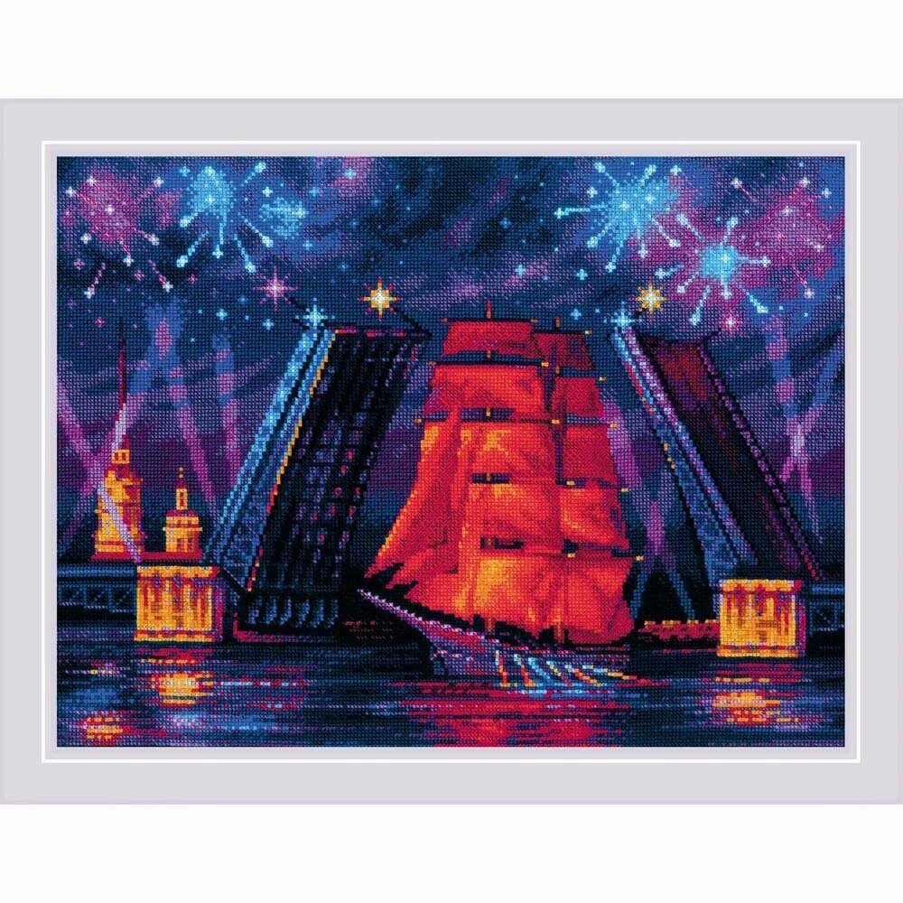 Набор для вышивания крестом Риолис, 2208, Алые паруса, 40*30 см