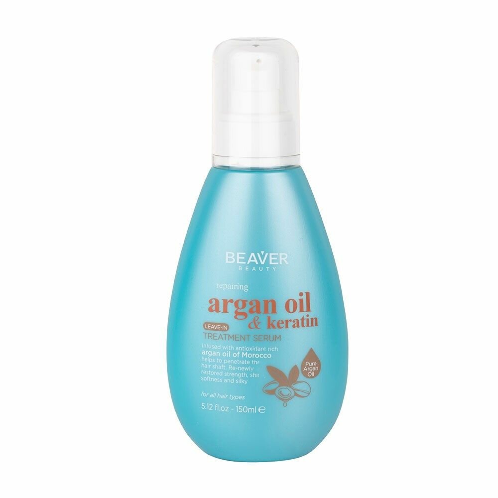 BEAVER Несмываемый кондиционер-сыворотка для волос Argan Oil & Keratin Treatment Serum