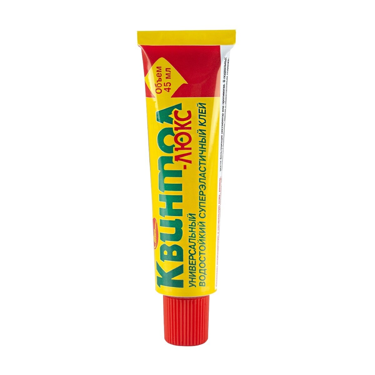 Клей Новбытхим "Квинтол-Люкс", водостойкий, универсальный, для резины/ металла/ кожи/ пластика/ стекла/ керамики/ дерева, 45 мл