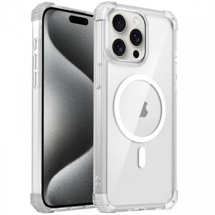 Nature Magnetic Прозрачный противоударный чехол с поддержкой MagSafe для iPhone 15 Pro