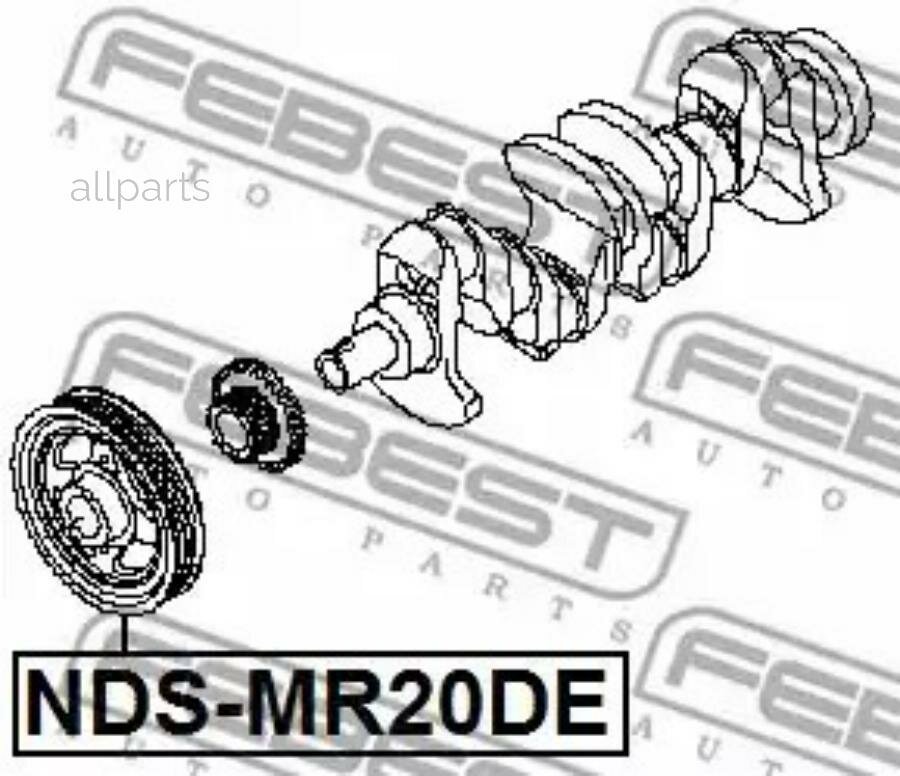 FEBEST NDSMR20DE шкив коленвала!\ Nissan X-Trail/Tiida 1.8/2.0 07>