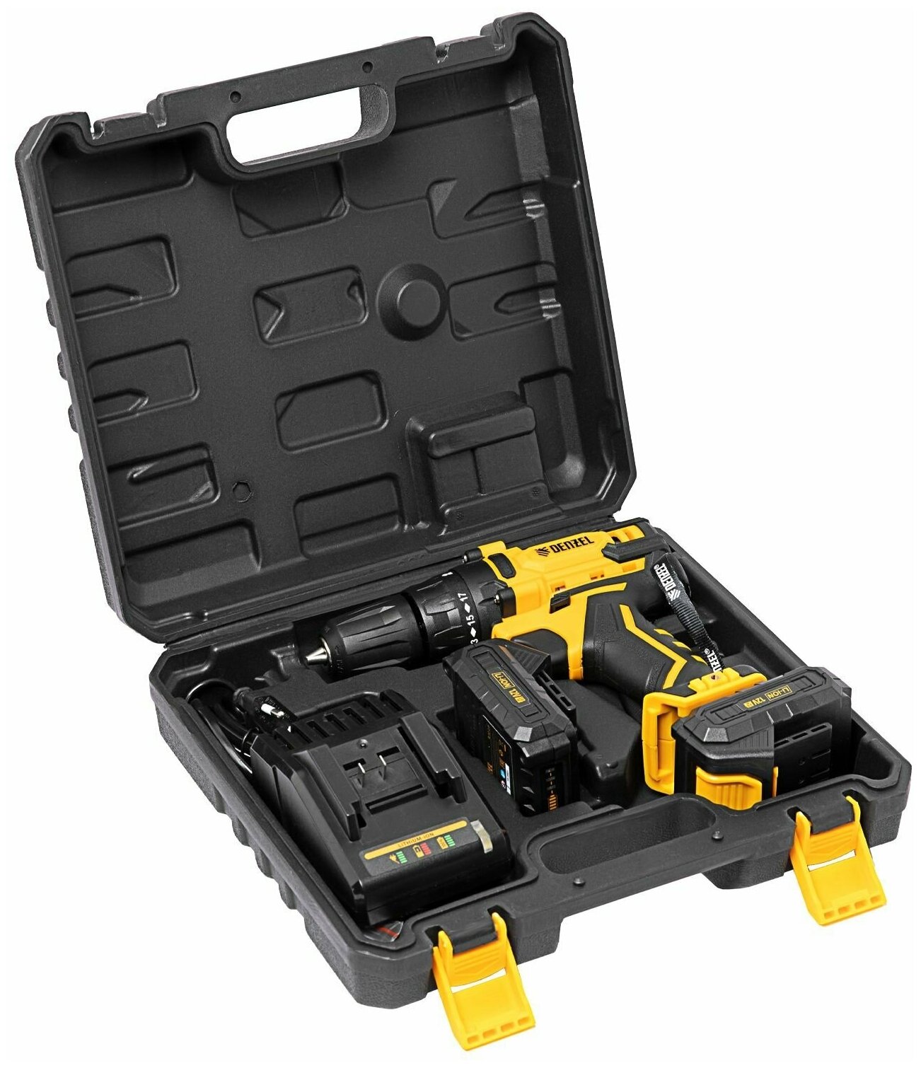 Дрель-шуруповерт аккумуляторная Denzel CDL-12-02BM, Li-Ion, 12 В, 2 акк