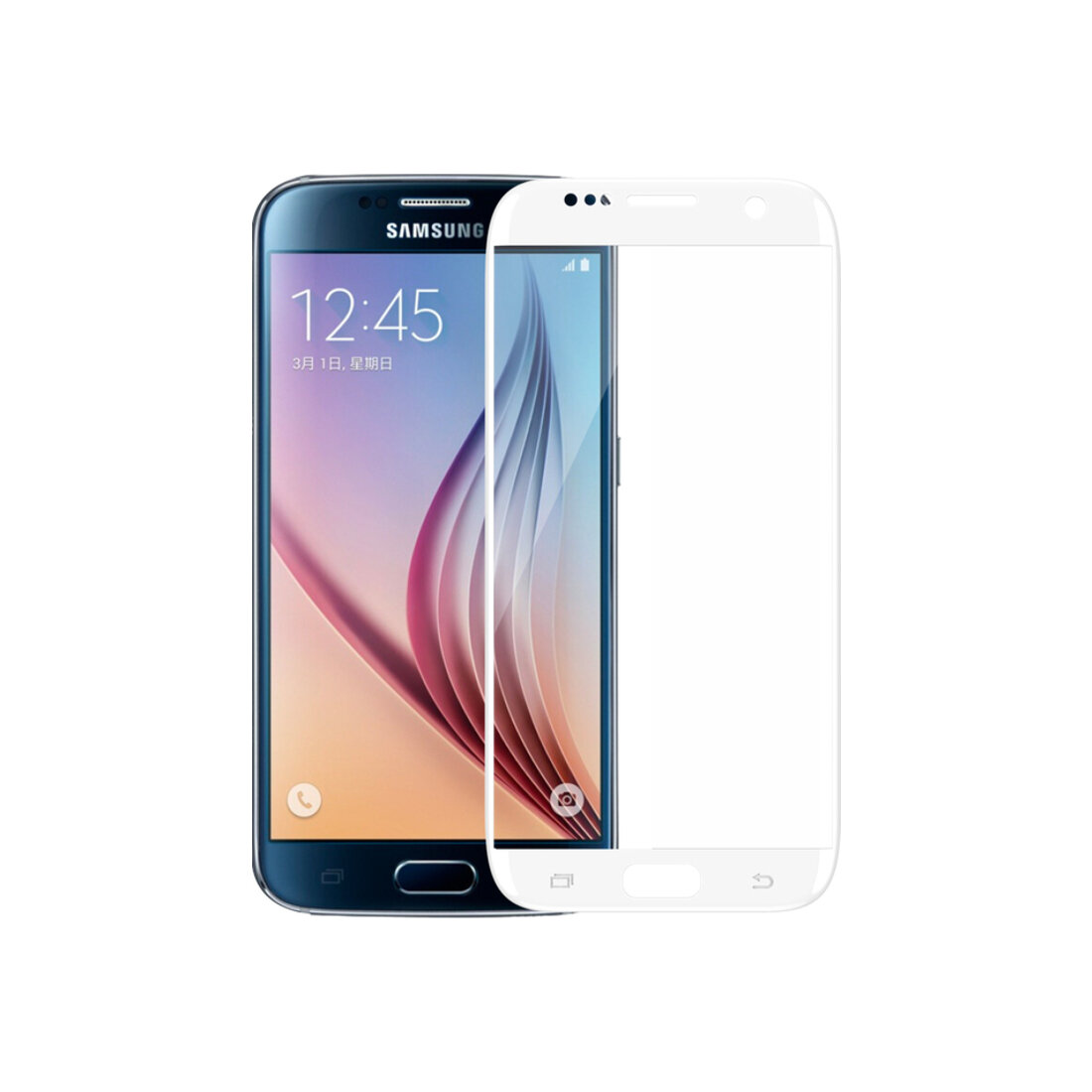 Защитное 5D стекло для Samsung Galaxy S6 Edge SM-G925F белое