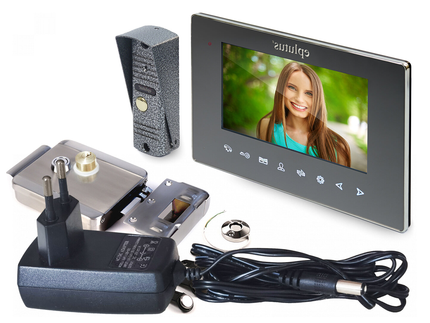 Набор: Wi-Fi IP AHD цветной домофон EP-6814-ЭлДжи (U55632MOK) + Anxing Lock-Зенит и вызывная панель - замок домофон