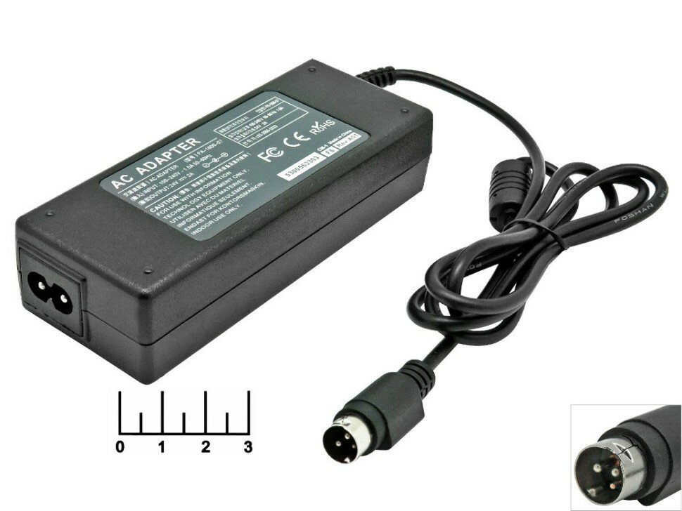 Блок питания 24V 3A AC-N335 импульсный без шнура (3pin) (восьмерка) (для кассы)