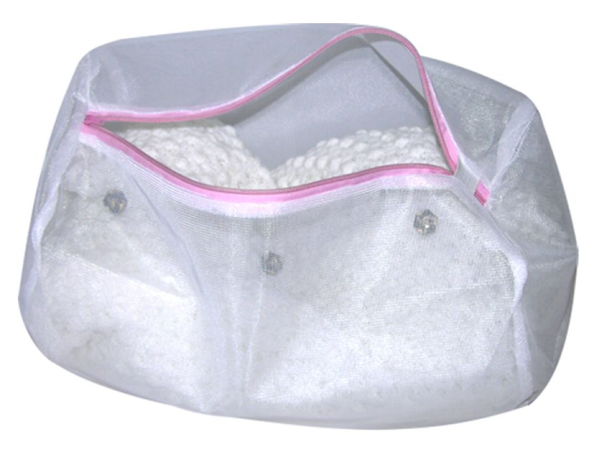 Мешок для стирки MultiDom / МультиДом на молнии, овальный, из полиэстера, цвет белый, 22х33см / товары для дома