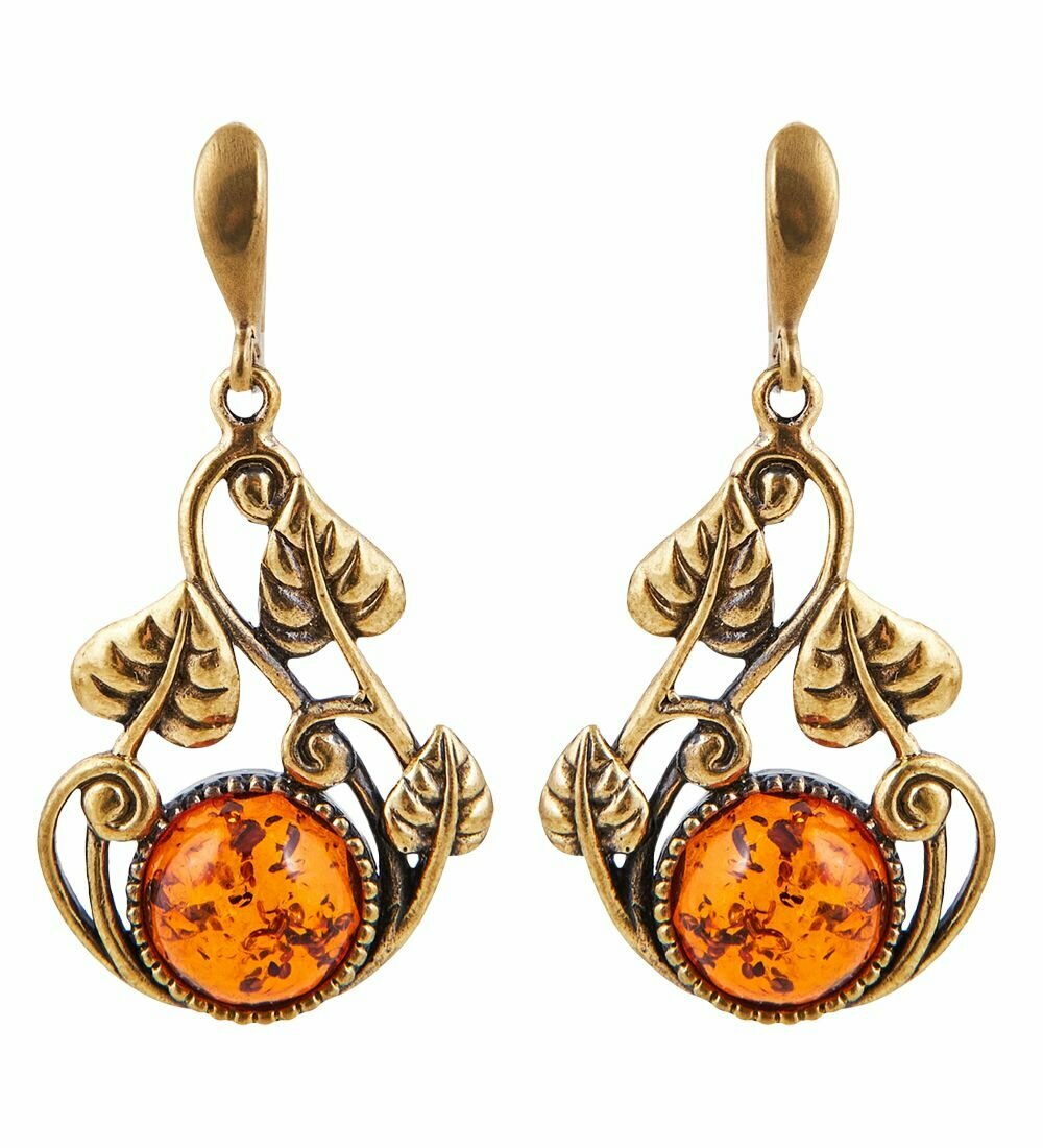 Серьги, янтарь