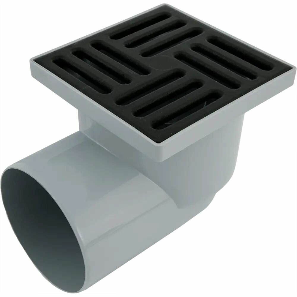 Трап для душа 150x150 мм чугунная решетка, сухой затвор