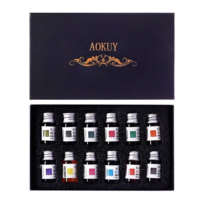 Набор чернил для рисования, 12 штук, 12 цветов, 7 мл