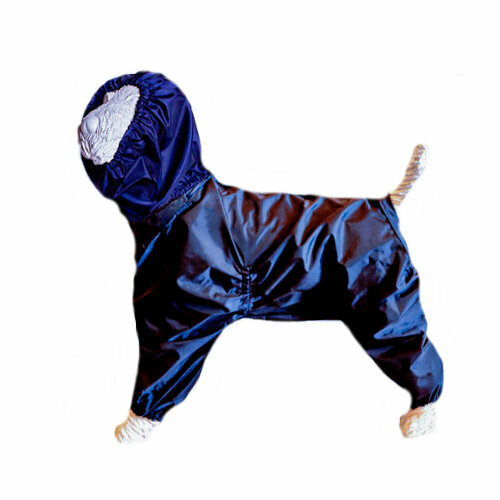 Комплект: Дождевик-комбинезон+Снуд (шапка) для английского кокер-спаниеля кобеля, повышенной прочности, цвет темно-синий