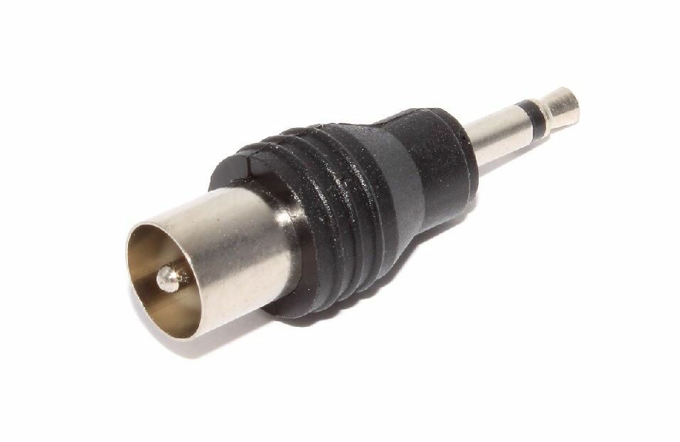 Переходник телевизионный Jack 3,5 мм - TV, серебристый, черный