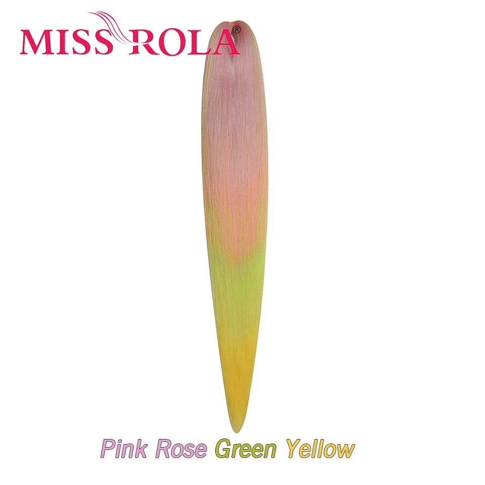 Miss Rola коса канекалон 30 дюймов, Pink Rose Green Ye