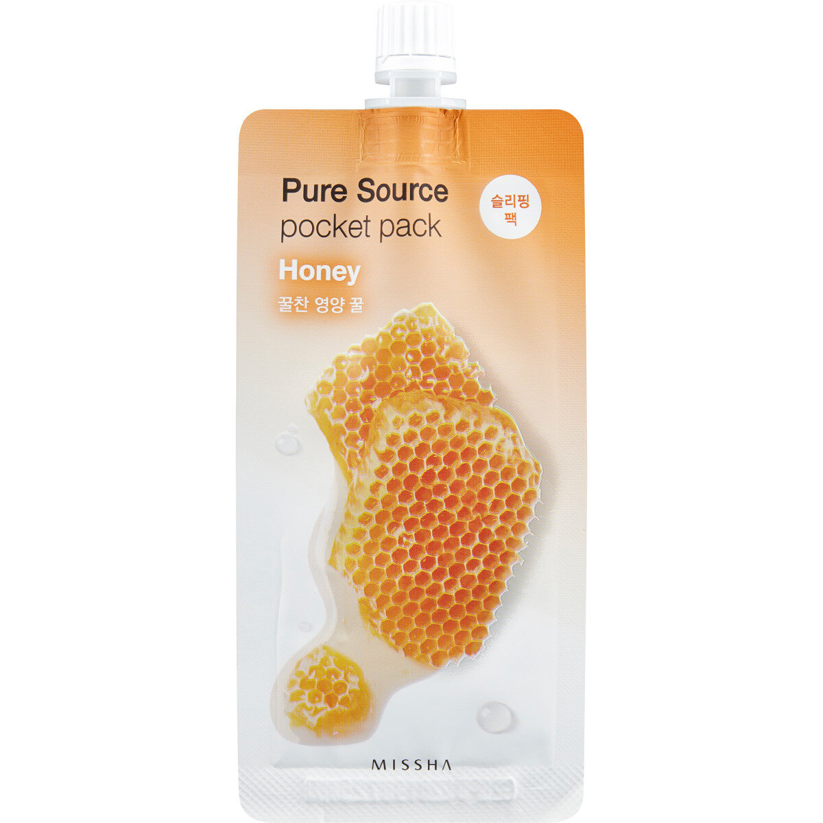 Маска кремовая ночная с медом, Missha, Pure Source Pocket pack Honey, 10 мл