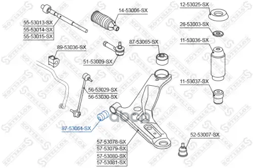 Сайлентблок рычага пер! KIA Picanto 04> Stellox арт. 8753064SX